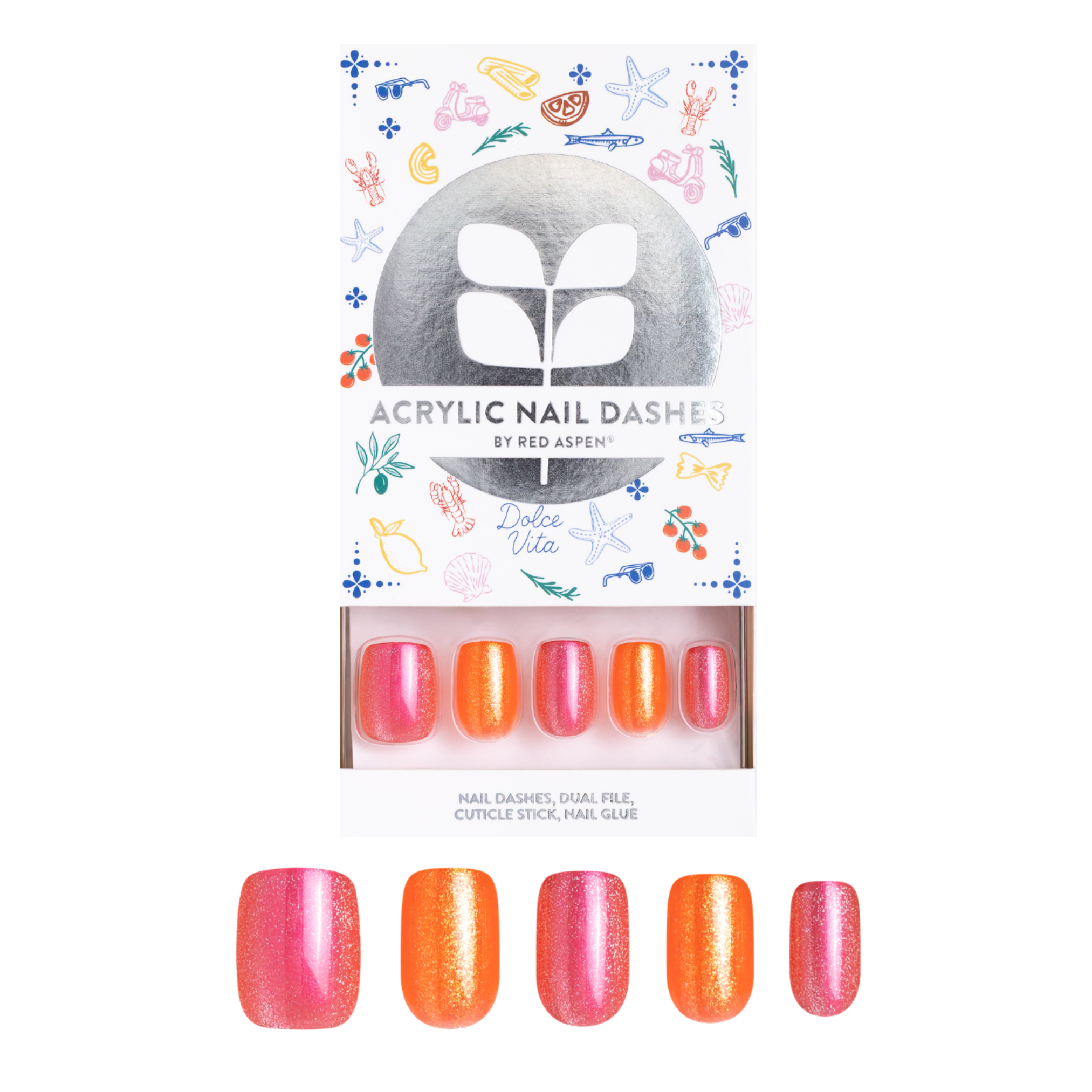 Adelina's Aperol Spritz Nails - Press On Nails | Red Aspen