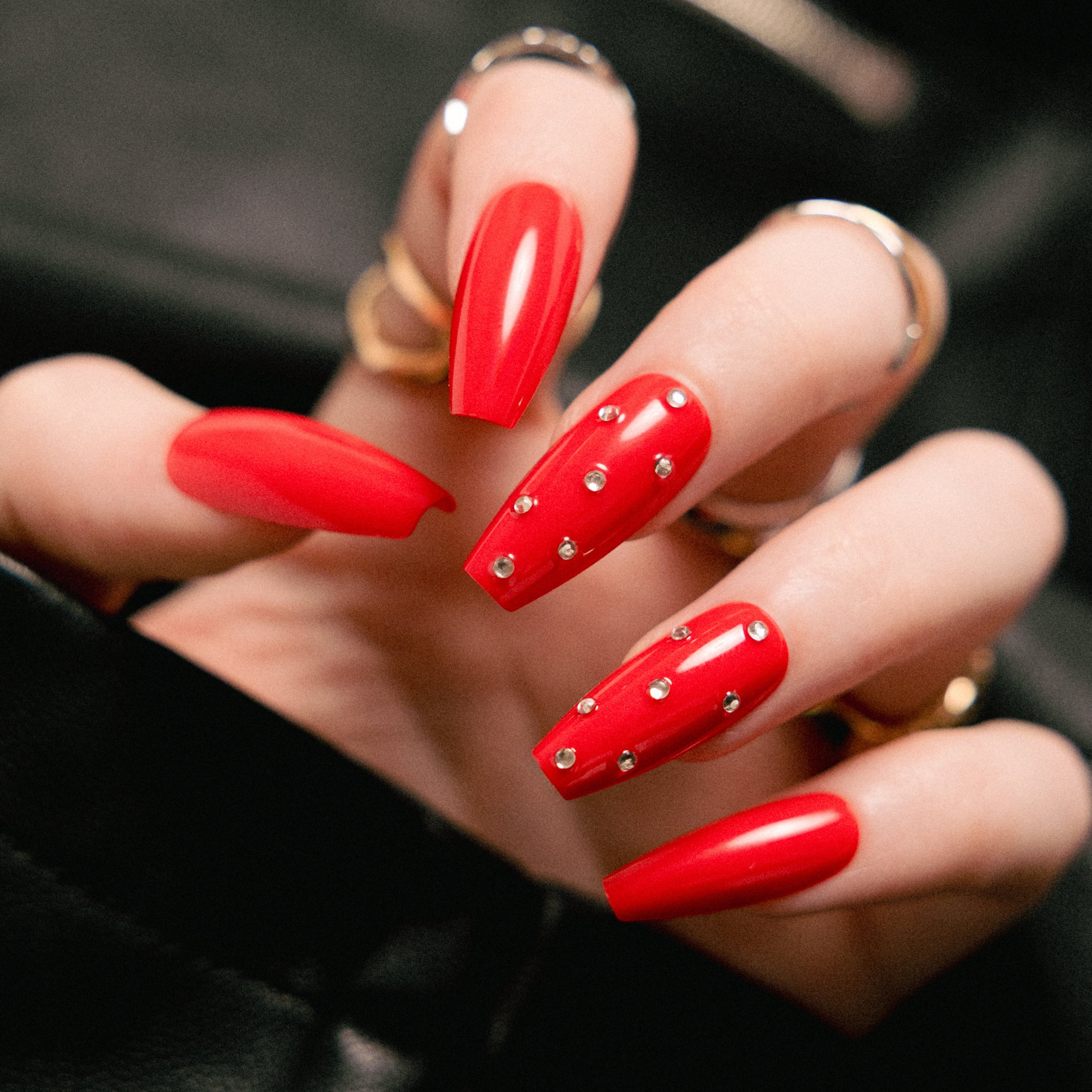 Dripping in Diamonds, Darcie Nails - Press On Nails | Red Aspen