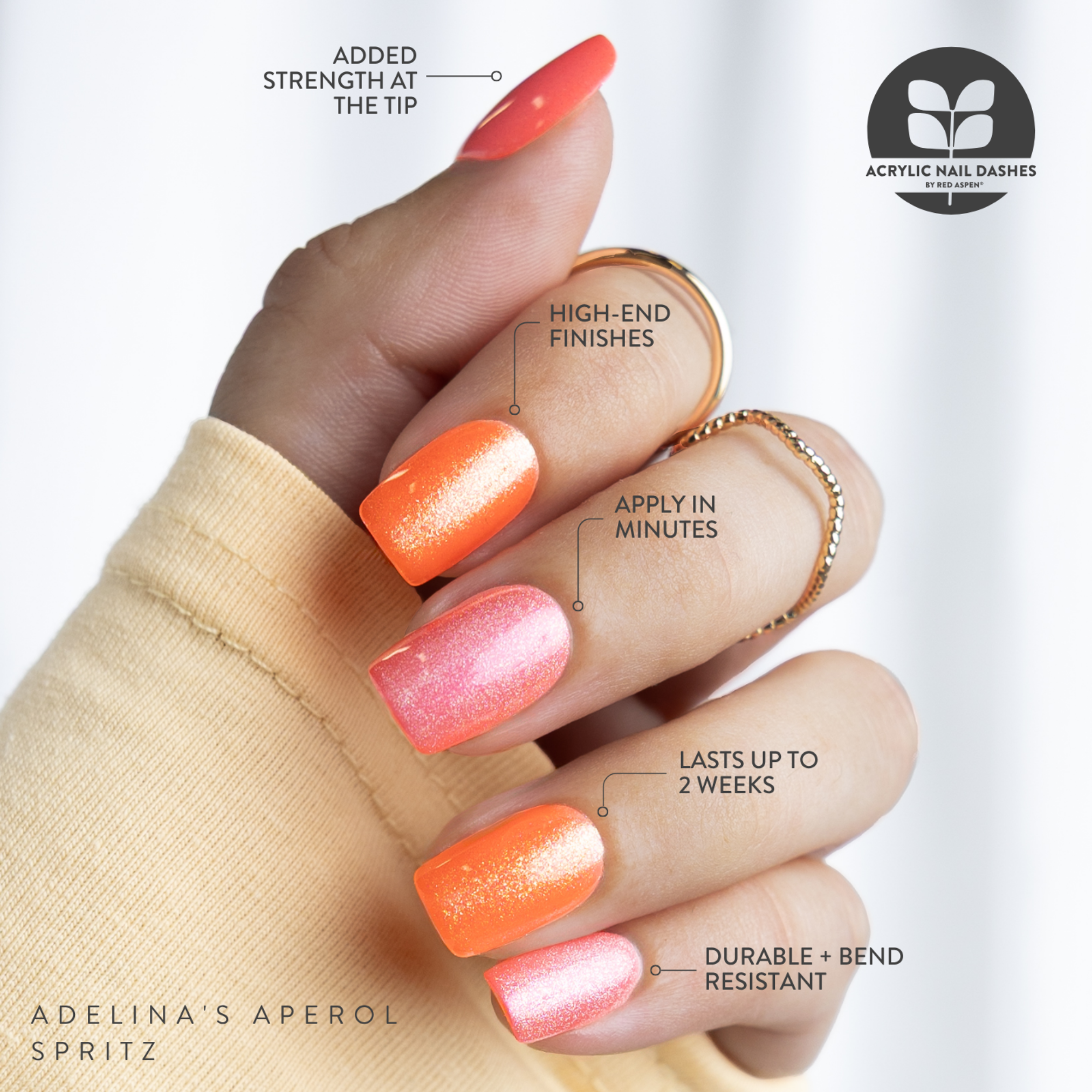 Adelina's Aperol Spritz Nails - Press On Nails | Red Aspen